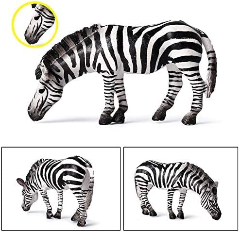 Gemini&Genius Zebras Toys, Wild Life Zoo Animal Figurines African Jungle Animal Action Figure Playset Gift for Kids Educational, Cake Toppers, Party Supplies, Animal Toy Set