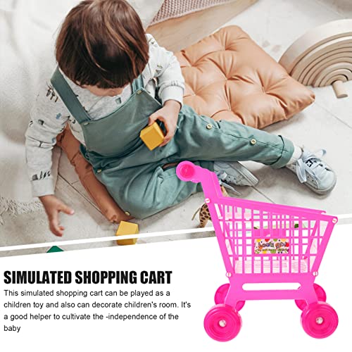 STOBOK Baby Push Car 1pc Mini Supermarket Cart Toys Simulated Shopping Cart for Kids Grocery Shopping Cart Store Trolley Pretend Play, Assembly Required, Ages 3+ Desk Topper