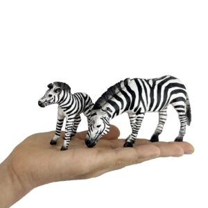 Gemini&Genius Zebras Toys, Wild Life Zoo Animal Figurines African Jungle Animal Action Figure Playset Gift for Kids Educational, Cake Toppers, Party Supplies, Animal Toy Set