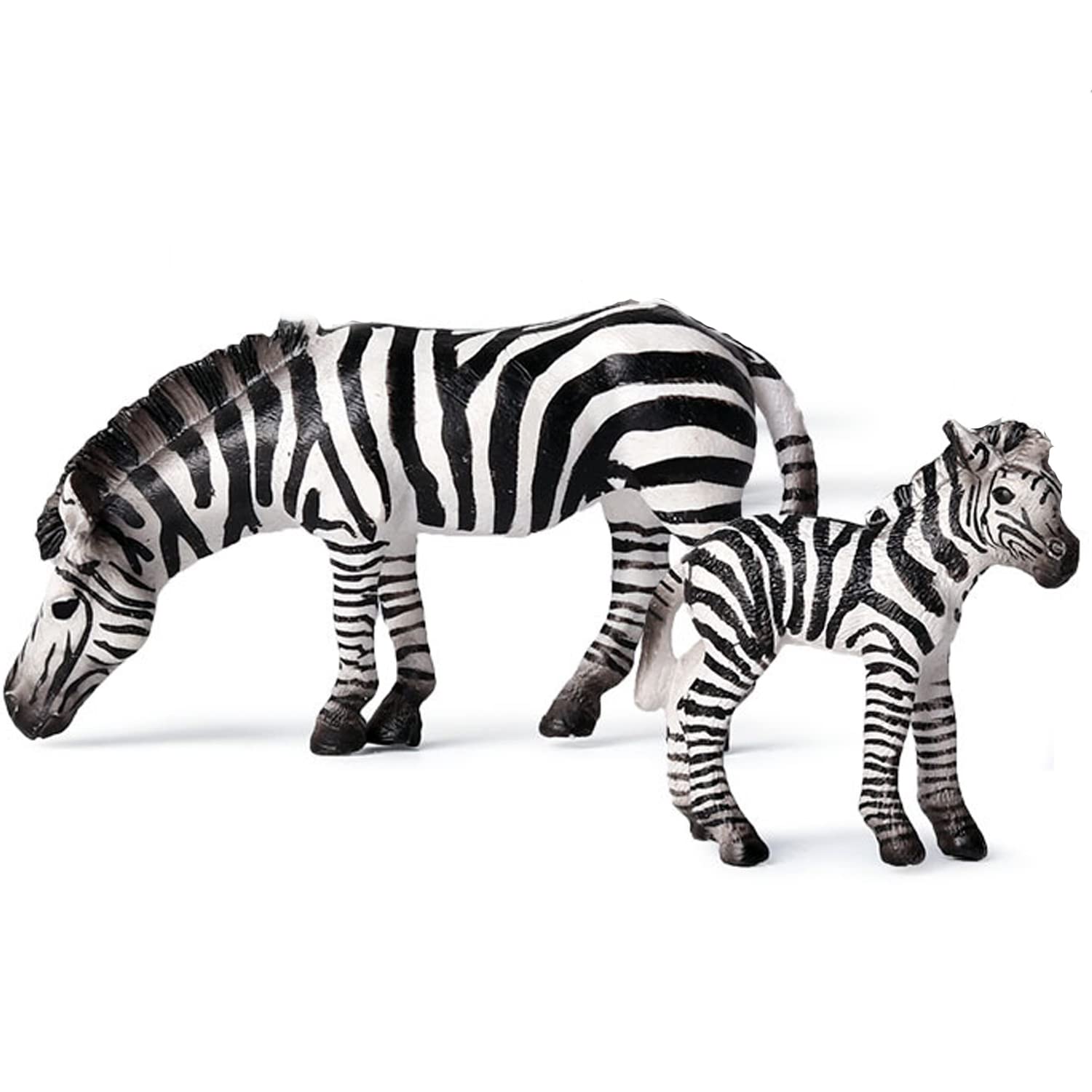 Gemini&Genius Zebras Toys, Wild Life Zoo Animal Figurines African Jungle Animal Action Figure Playset Gift for Kids Educational, Cake Toppers, Party Supplies, Animal Toy Set