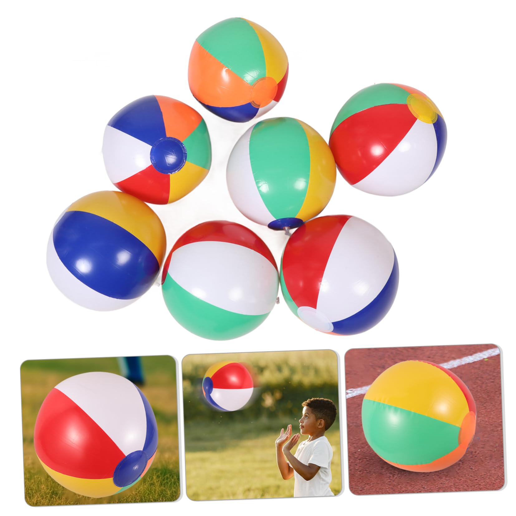 Parliky 12pcs Beach Ball Inflatable Ball Outdoor Toy Baby Beach Toys Inflatable Swimming Pool for Kids Outdoor Swimming Balls Kids Toys Sports Ball Playing Ball Prom Decorations Water Park