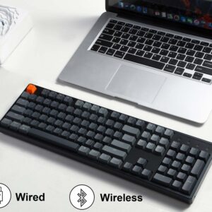 Keychron K10 Full Size Layout 104-Key Wireless Mechanical Keyboard, Hot-Swappable RGB Backlight with Gateron G Pro Brown Switch Aluminum Bluetooth/Wired Gaming Keyboard for Mac Windows