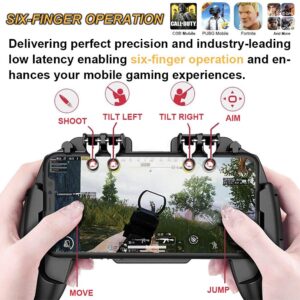 Mikirini Mobile Phone Game Controller with Built-in Battery for PUBG/Call of Duty/Knives out, Cell Phone L2R2 Gaming Triggers for 4.5-6.7" iPhones/Android Phones