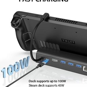 Antank 6-in-1 Docking Station for Steam Deck/ROG Ally, Steam Deck Dock with HDMI 2.0 4K@60Hz Gigabit, 1000Mbps Ethernet, 100W PD Fast Charging and 3 USB-A 3.0 USB-C Port for Valve Steam Deck OLED