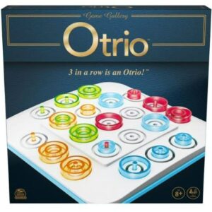 Otrio Board Game with Red, Green, Yellow and Blue Pieces, for 2-4 Player Ages 8 to Adult.Strategy-Based Board Game