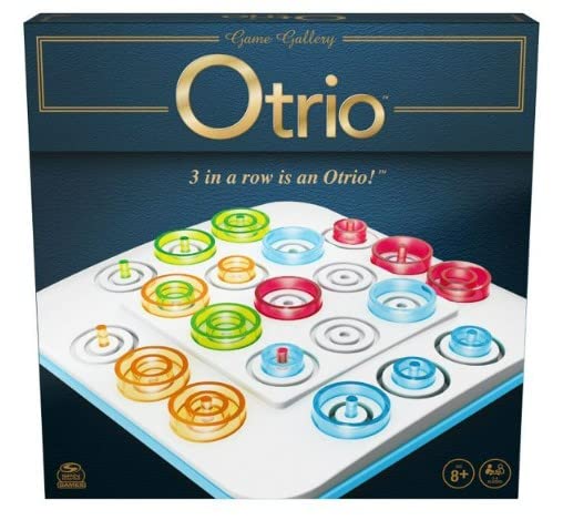 Otrio Board Game with Red, Green, Yellow and Blue Pieces, for 2-4 Player Ages 8 to Adult.Strategy-Based Board Game