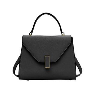 women's shoulder bag fashion messenger bag large capacity leather bag mobile phone bag commuter bag (black)