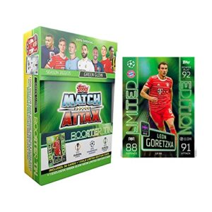 2022-23 topps match attax champions league cards - green mini tin (38 cards + 2 le)