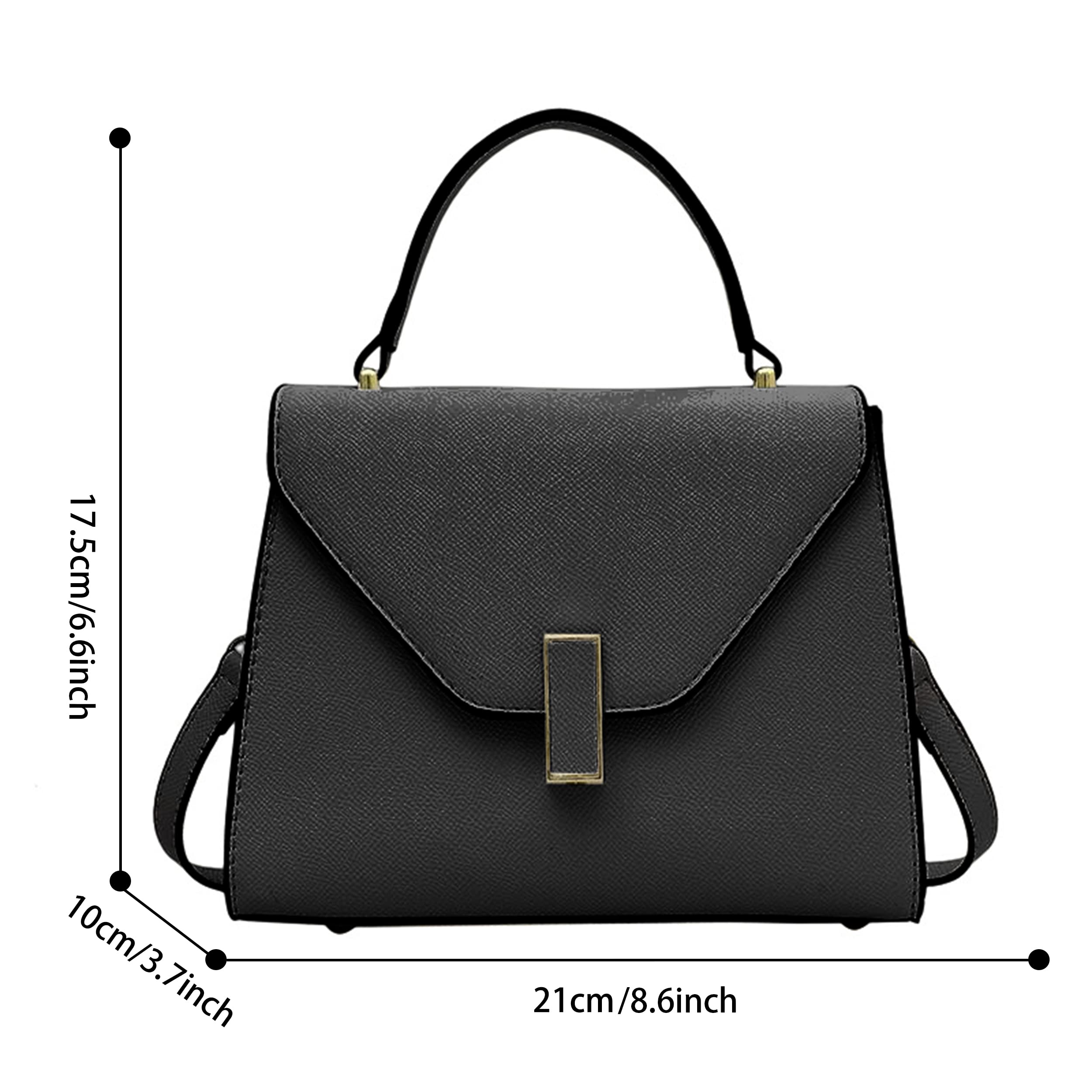 Women's shoulder bag Fashion messenger bag Large capacity leather bag Mobile phone bag Commuter bag (Black)