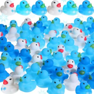 jerify 50 pcs mini rubber ducks snowflake themed rubber ducks toys winter ducks bulk holiday bath ducky favors bathtub pool toys birthday christmas party goodie bag fillers gift