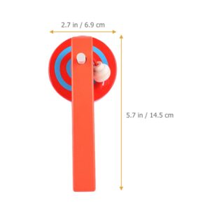 Kisangel 3Pcs Wooden Gyroscope Toy Wooden Top with Handle and Pull String Wire for Kids Toddlers Toys