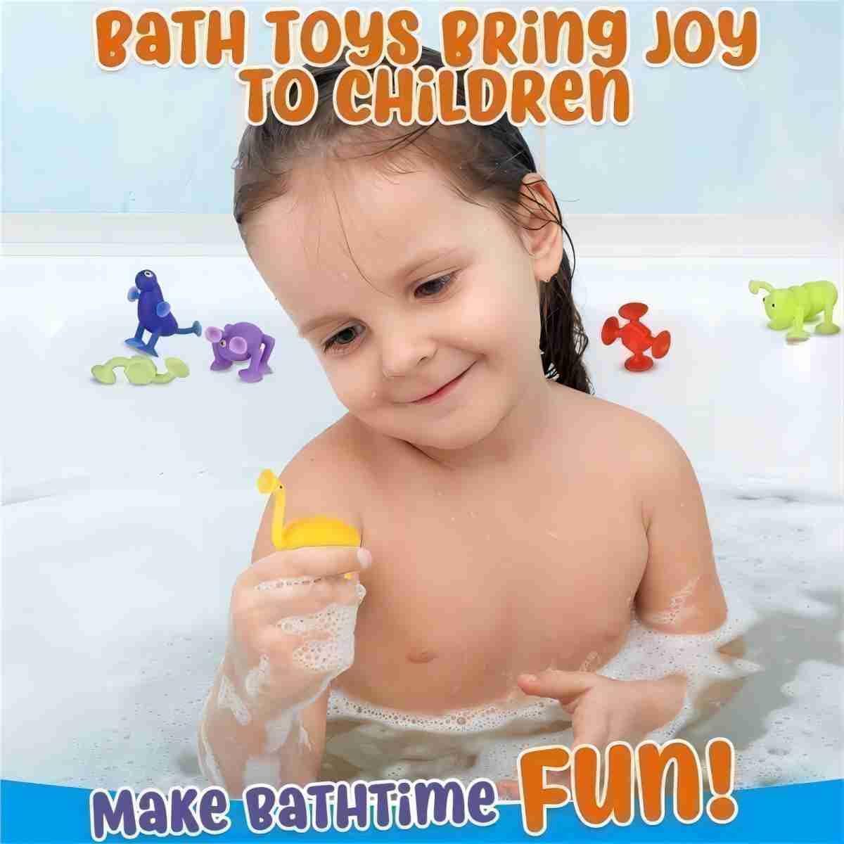 Suction Cup Toys 27 PCS Silicone Suction Bath Toys Travel Toys Window Toy for Kids Ages 3-8 Boys Girls Sensory Toys with Dinosaur Eggshell Storage