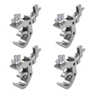 4pack heavy duty stage lighting clamps hook,440lb load capacity aluminum alloy clamps,fit 1.6-2.0inch truss for dj lighting projector par lights spot lights