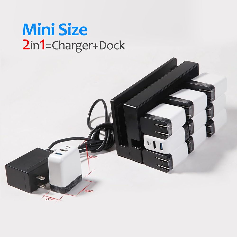 Portable Switch Dock/for iPhone 15 Charger,ShuOne USB C to HDMI Adapter, for Nintendo Switch/OLED with 4K@60Hz HDMI/USB2.0/PD Fast Charging Ports,USB C to USB C Cable Included,Support Netflix,YouTube