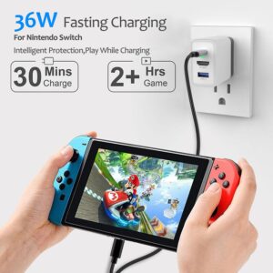 Portable Switch Dock/for iPhone 15 Charger,ShuOne USB C to HDMI Adapter, for Nintendo Switch/OLED with 4K@60Hz HDMI/USB2.0/PD Fast Charging Ports,USB C to USB C Cable Included,Support Netflix,YouTube