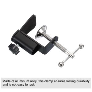 PATIKIL 0.47" Hole Dia. Desk Clamp, 2 Pcs Aluminum Alloy Bracket Universal Adjustable C-Clamp Mount Holder for Microphone Mic Arm Table Lamp Stand, Black