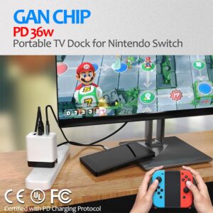 Portable Switch Dock/for iPhone 15 Charger,ShuOne USB C to HDMI Adapter, for Nintendo Switch/OLED with 4K@60Hz HDMI/USB2.0/PD Fast Charging Ports,USB C to USB C Cable Included,Support Netflix,YouTube