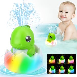 rechargeable baby bath toys, dinosaur baby toys gifts, light up bath toys, sprinkler bathtub toys for toddlers infant kids, spray water bath toy, pool bathroom baby toy gifts