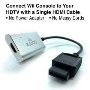 Kaico Wii to HDMI Adapter for Nintendo Consoles, Supports Component Output - Plug & Play – NTSC & PAL