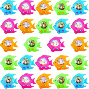 cotiny 24 pieces fish ring toss games handheld water fish colorful arcade retro pocket toys for kids retro game party favors game prizes travel pastime