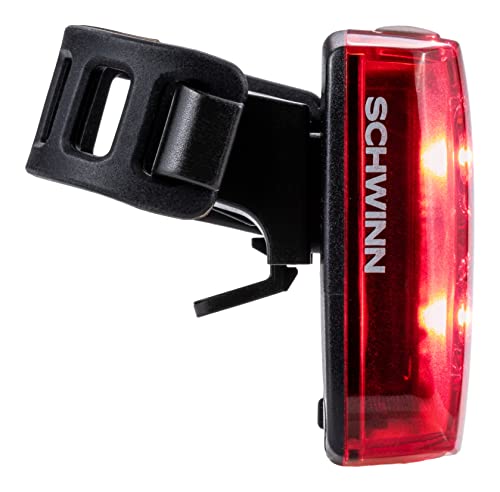 Schwinn Rechargeable Bike Tail Light, 80 Lumens, Enhanced 24/7 Visibility, Type-C USB, 36 Foot Beam Distance, Bicycle Accessory