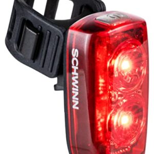 Schwinn Rechargeable Bike Tail Light, 80 Lumens, Enhanced 24/7 Visibility, Type-C USB, 36 Foot Beam Distance, Bicycle Accessory