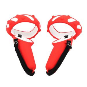 vr controller grips cover handle silicone protective sleeve with knuckle straps for pico neo 3,vr accessories protection case (red)