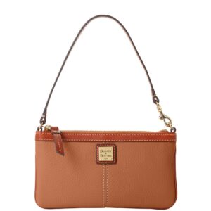 dooney & bourke handbag, pebble grain large slim wristlet - caramel