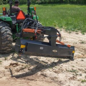 Titan Attachments 3 Point Hydraulic 6-Way 84" Rear Blade, Fits Cat 1 & 2 Tractors, 3 Cylinders for Tilt, Angle, Offset Grading and Scraping Land Leveler