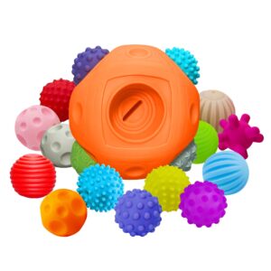 12pcs package sensory ball for babies 6 to 12 months, baby balls for toddlers 1-3 massage stress relief, montessori educational toys 6 for infant kids