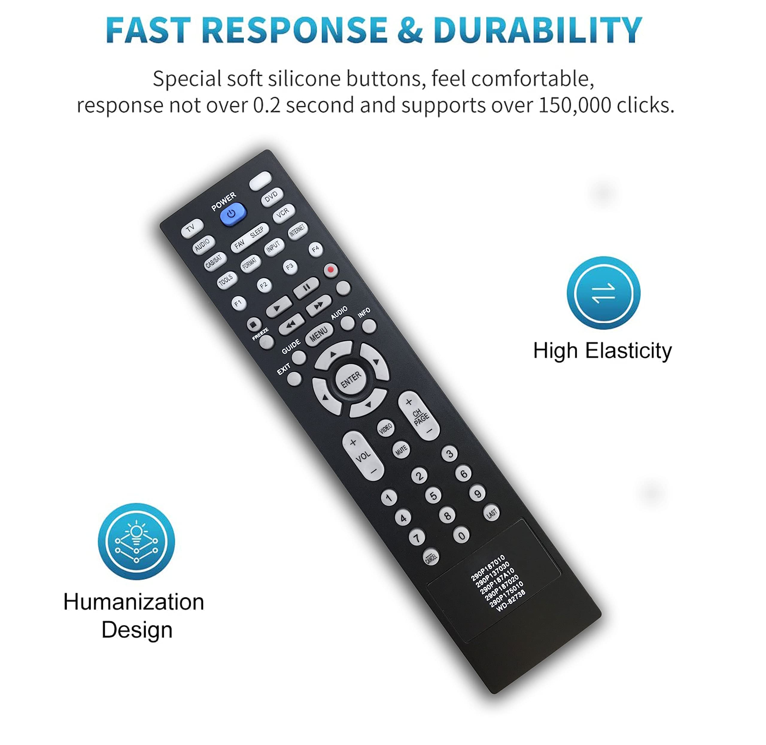 Universal Replacement Remote Control for Mitsubishi 3D DLP TV WD73C9 WD73C11 WD60C9 WD60C10 WD65C9 WD92840 WD73737 WD73738 LT-62144 LT-46164 LT-46265