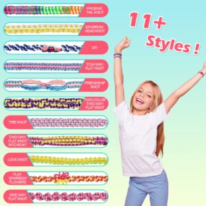 Friendship Bracelet Making Kit for Girls - DIY Arts and Crafts Toys for 6 7 8 9 10 11 12 Years Old, Cool Bracelet String Making Kits for Travel Activity, Best Birthday Gifts for Teen Girls