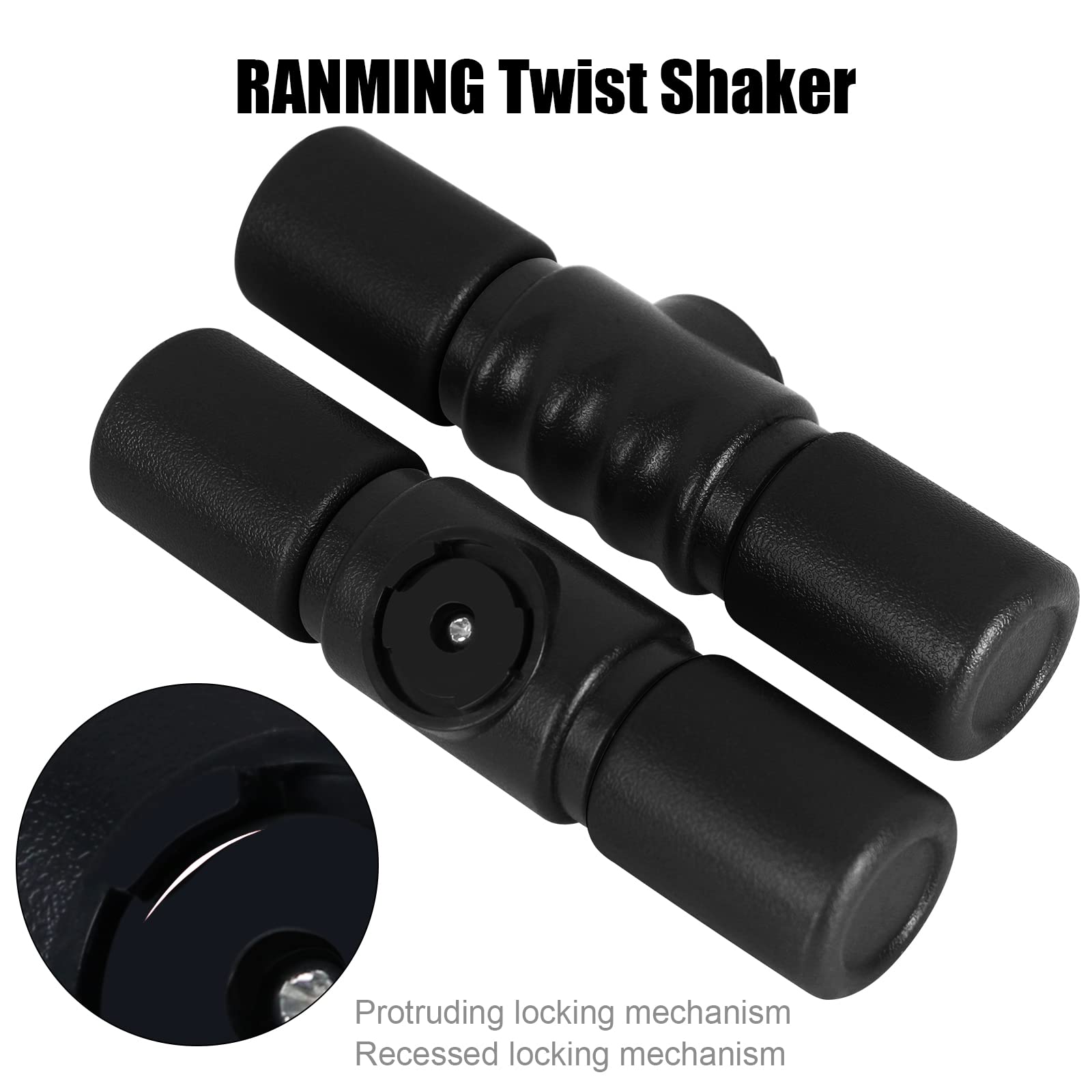 RANMING Twist Shaker ABS Double Row Shakers Percussion Instruments Medium Volumelatin Percussion Instruments for Accompaniment,Studio,Band,Drummers(Black)