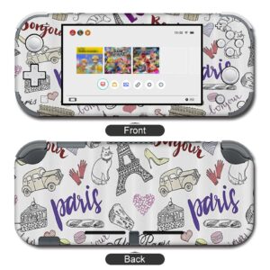 I Love Paris Stickers Protective Film Sticker Personalized Full Wrap Sticker Compatible with Nintendo Switch