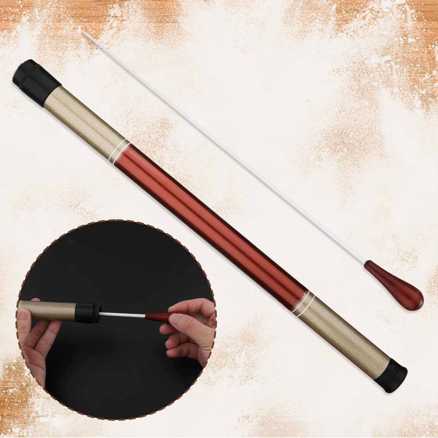 Music Baton Orchestra Baton Music Conducting Baton Orchestra Conductor Baton with Pear Shaped Handle (Rosewood)