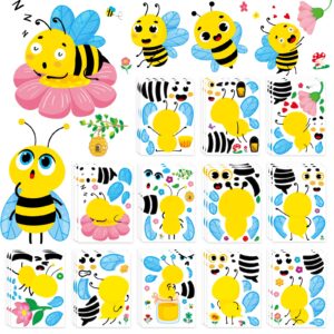 make your own honey bee stickers 36 pack spring summer make a face diy stickers for kids bee mine bumble bees party favors gifts creativity crafts fairy for baby shower birthday school rewards