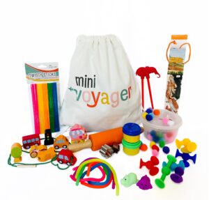 mini voyager travel activity kit for kids, includes crafts, toys & games designed for children’s independent play, boys & girls quiet time sets for road trips, airplanes & hotels (3-4 years old)…