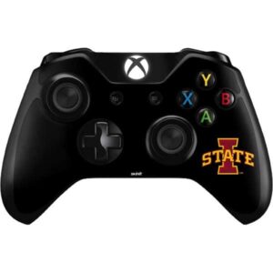 skinit decal gaming skin compatible with xbox one controller - officially licensed college iowa state black design