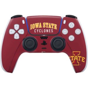 skinit decal gaming skin compatible with ps5 controller - officially licensed iowa state university collegiate text design