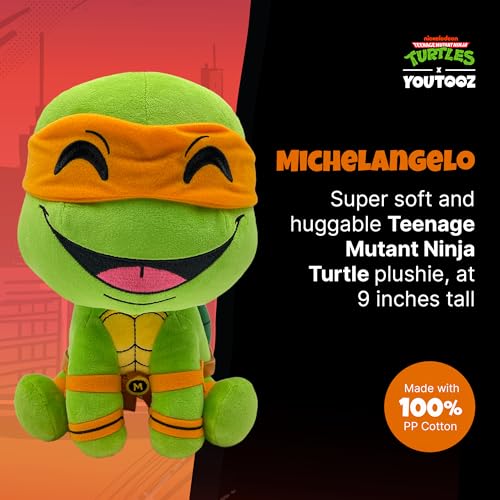 You tooz Michelangelo Ninja Turtles 9" Inch Plush, Michelangelo TMNT Plushie from The Series Teenage Mutant Ninja Turtles - Chibi You tooz Michelangelo TMNT