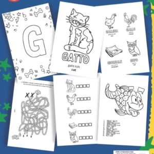 Learn Italian Activity and Coloring Book for Kids: How to Write, Pronounce and Phonetics Spelling | Learn Italian for beginners