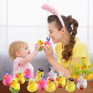 42 Pcs Easter Rubber Ducks,Baby Showers Accessories,Mini 2.16" Bunny Duckies Bath Toys for Kids Fun Bath, Easter Basket Stuffers and Party Favors (Easter)