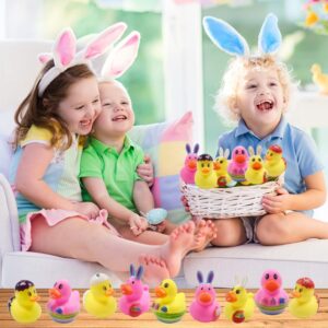 42 Pcs Easter Rubber Ducks,Baby Showers Accessories,Mini 2.16" Bunny Duckies Bath Toys for Kids Fun Bath, Easter Basket Stuffers and Party Favors (Easter)