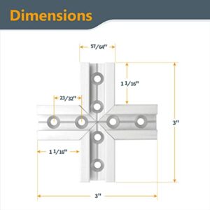 POWERTEC 71810 Heavy Duty 48" Aluminum T-Track with Intersection Kit | Specialized T Slot Track Mounting for 3/8" Hex Bolt and POWERTEC ¼"-20 and 5/16"-18 T Bolts