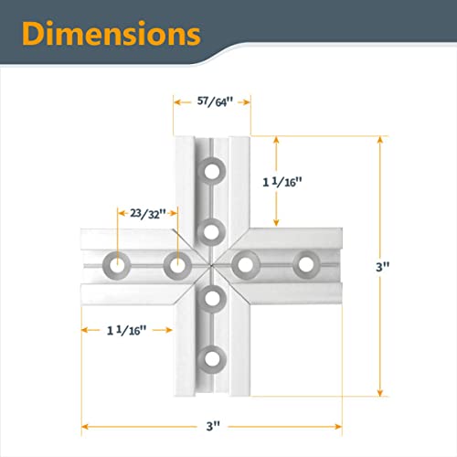 POWERTEC 71810 Heavy Duty 48" Aluminum T-Track with Intersection Kit | Specialized T Slot Track Mounting for 3/8" Hex Bolt and POWERTEC ¼"-20 and 5/16"-18 T Bolts