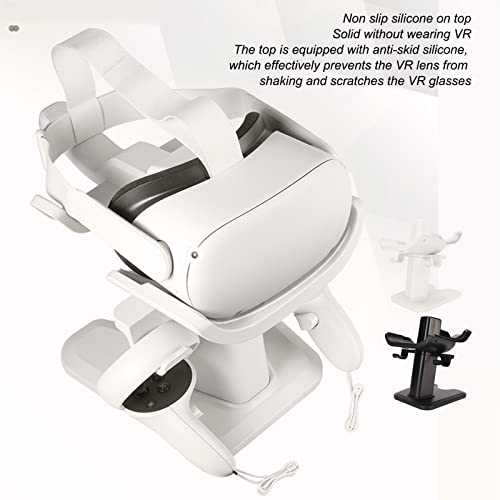 VR Stand, Multifunction VR Headset Stand for Quest 2, VR Headset and Touch Controllers Display Holder, with Anti Slip Base (Black)