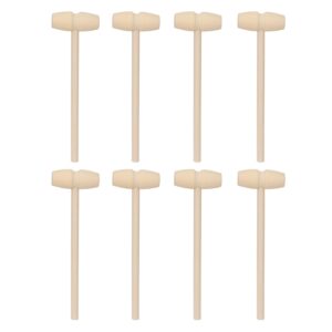 30pcs Mini Wooden Crab Lobster Mallets Seafood Shellfish Crab Hammer Craft Toys for Kids Wooden Mallets Breakable Heart Hammer for Chocolate Heart