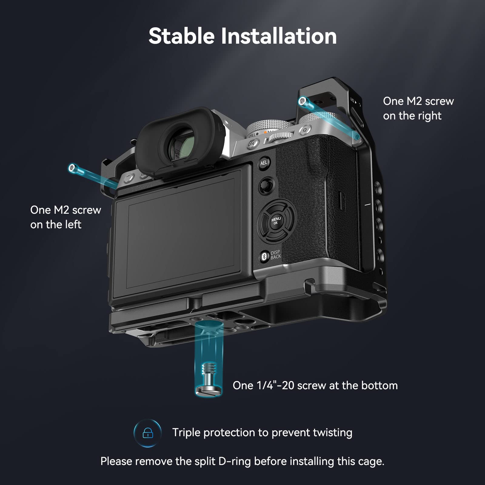 SmallRig X-T5 Camera Full Cage for FUJIFILM, Aluminum Alloy Camera Rig for Fujifilm XT5 with Shutter Button, Built-in QD Port, NATO Rails and Quick Release Plate for Arca - 4135