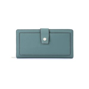 porrasso wallet women's wristlet bag purse bag leather card holder cell phone bag with wrist strap card slots ladies wallet green