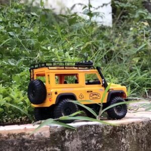 HobbyToki 1/12 RC Crawler 4WD 2.4G Rock Truck Buggy Offroad Cars Defender with Roof Light Sound Full Scale Remote Control Adult Kids Toys (Yellow)